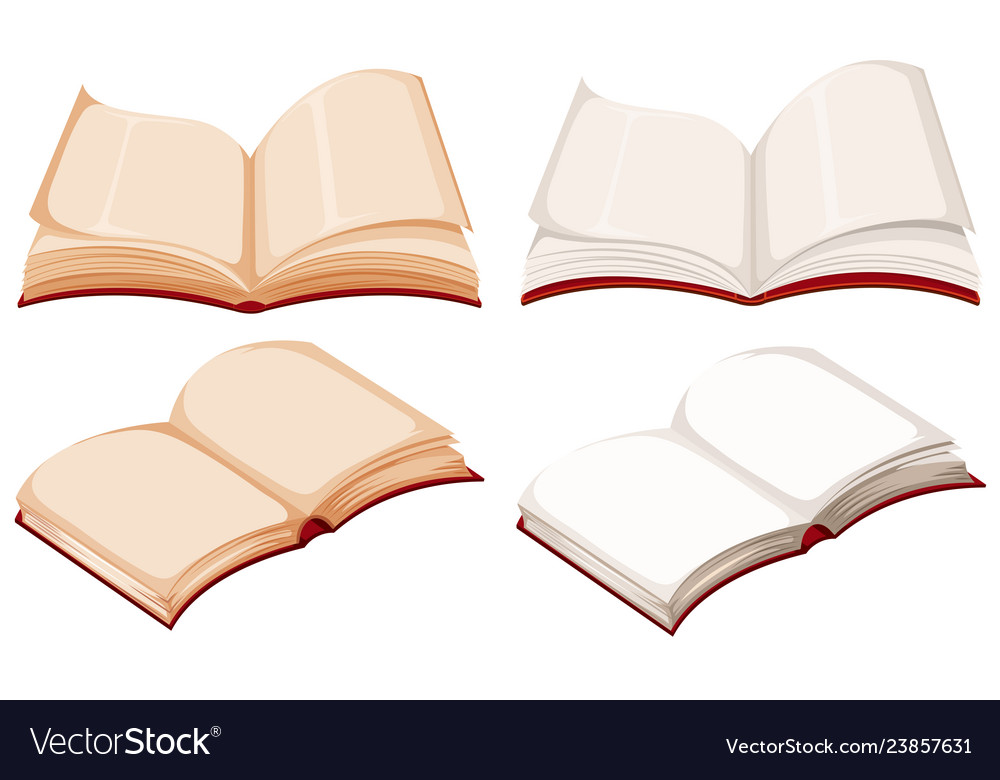 Set empty book Royalty Free Vector Image - VectorStock