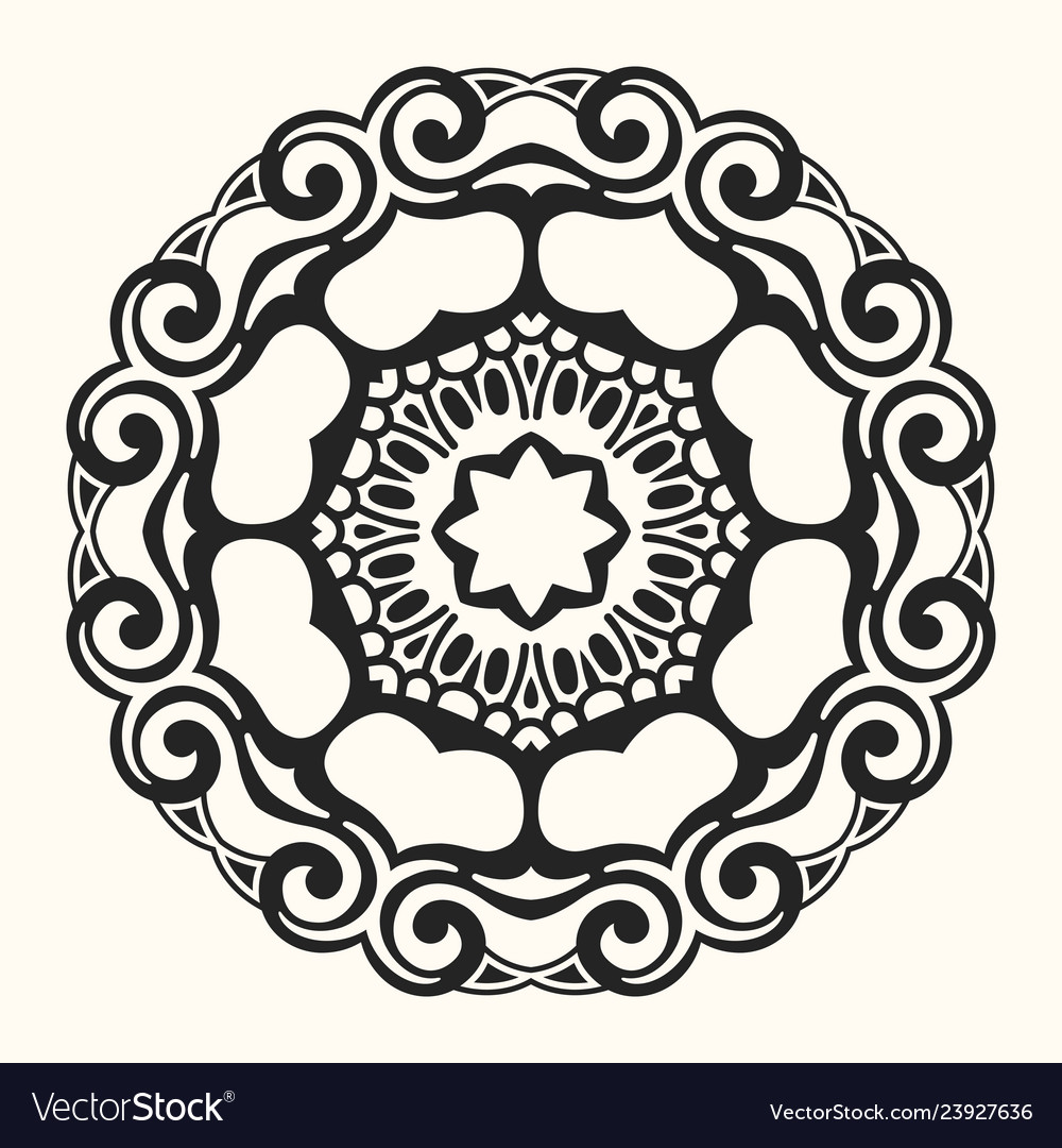 Abstract round symmetrical pattern Royalty Free Vector Image