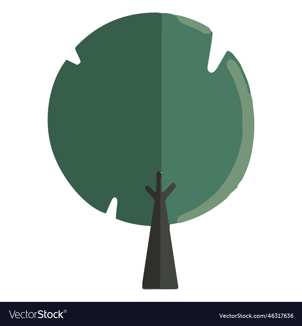 Abstract rounded tree flat Royalty Free Vector Image