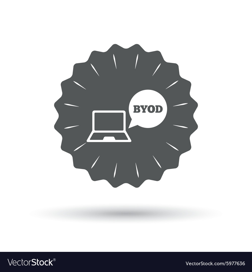 Byod sign icon bring your own device symbol Vector Image