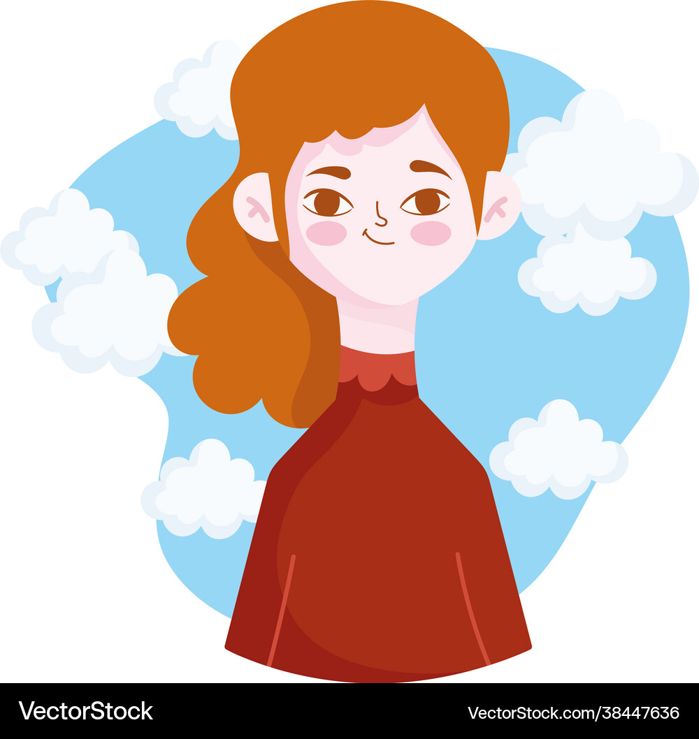 Cute young woman Royalty Free Vector Image - VectorStock