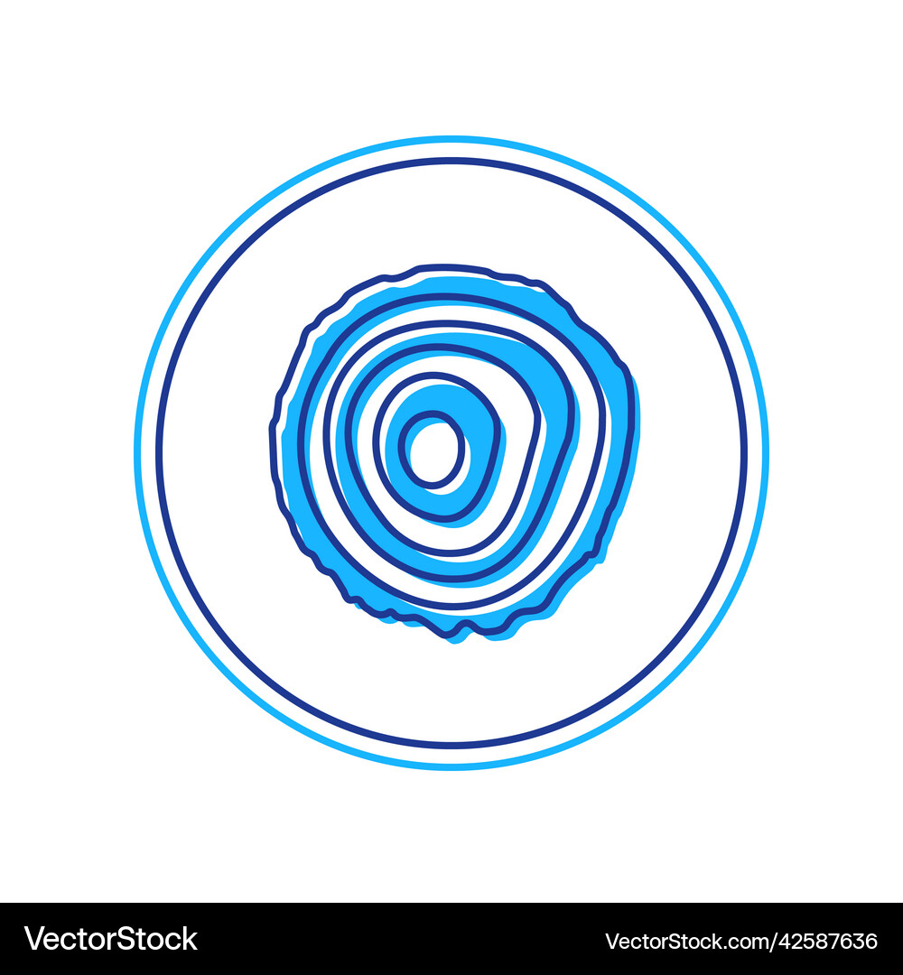 Filled outline tree rings icon isolated on white Vector Image