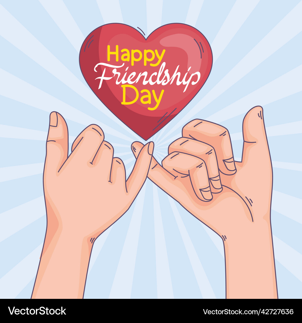 Happy friends day in heart Royalty Free Vector Image