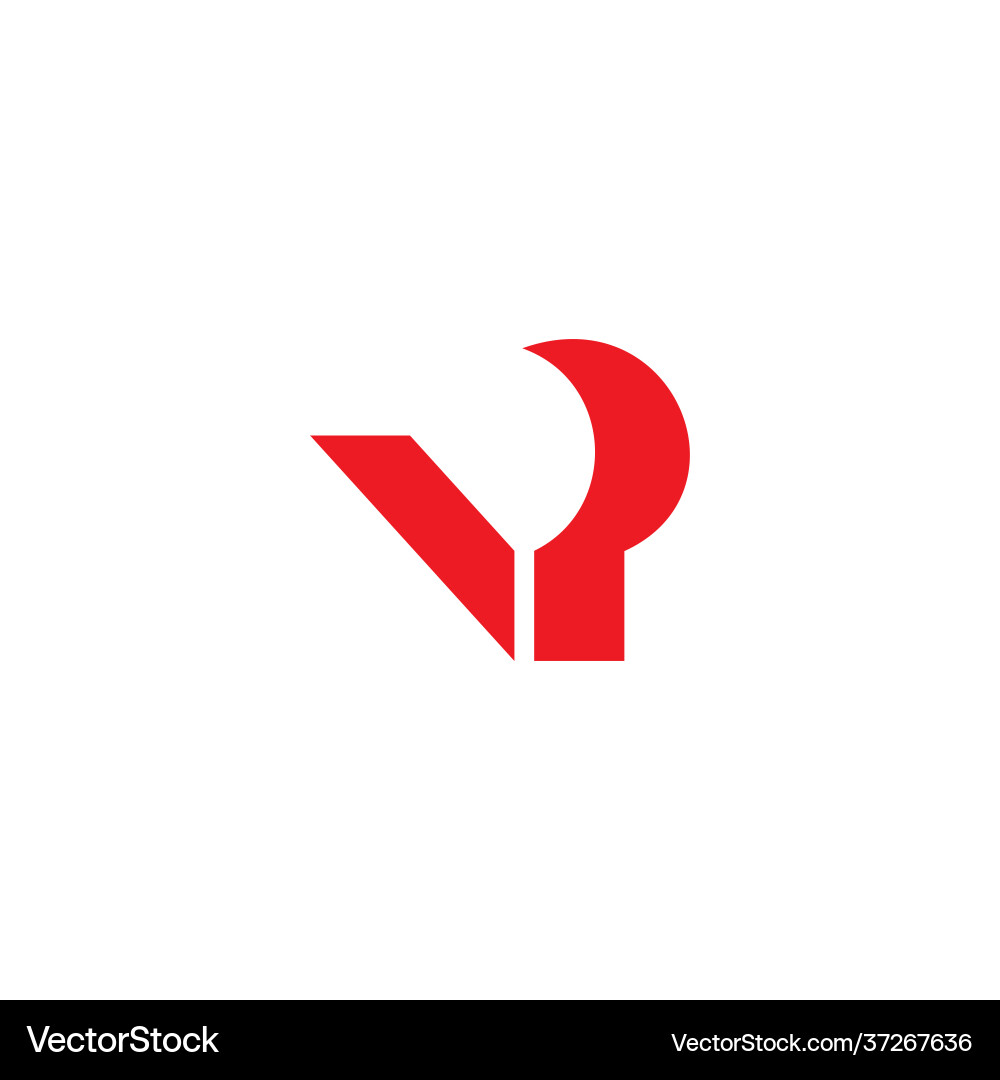 Letter vp red flame abstract geometric logo Vector Image