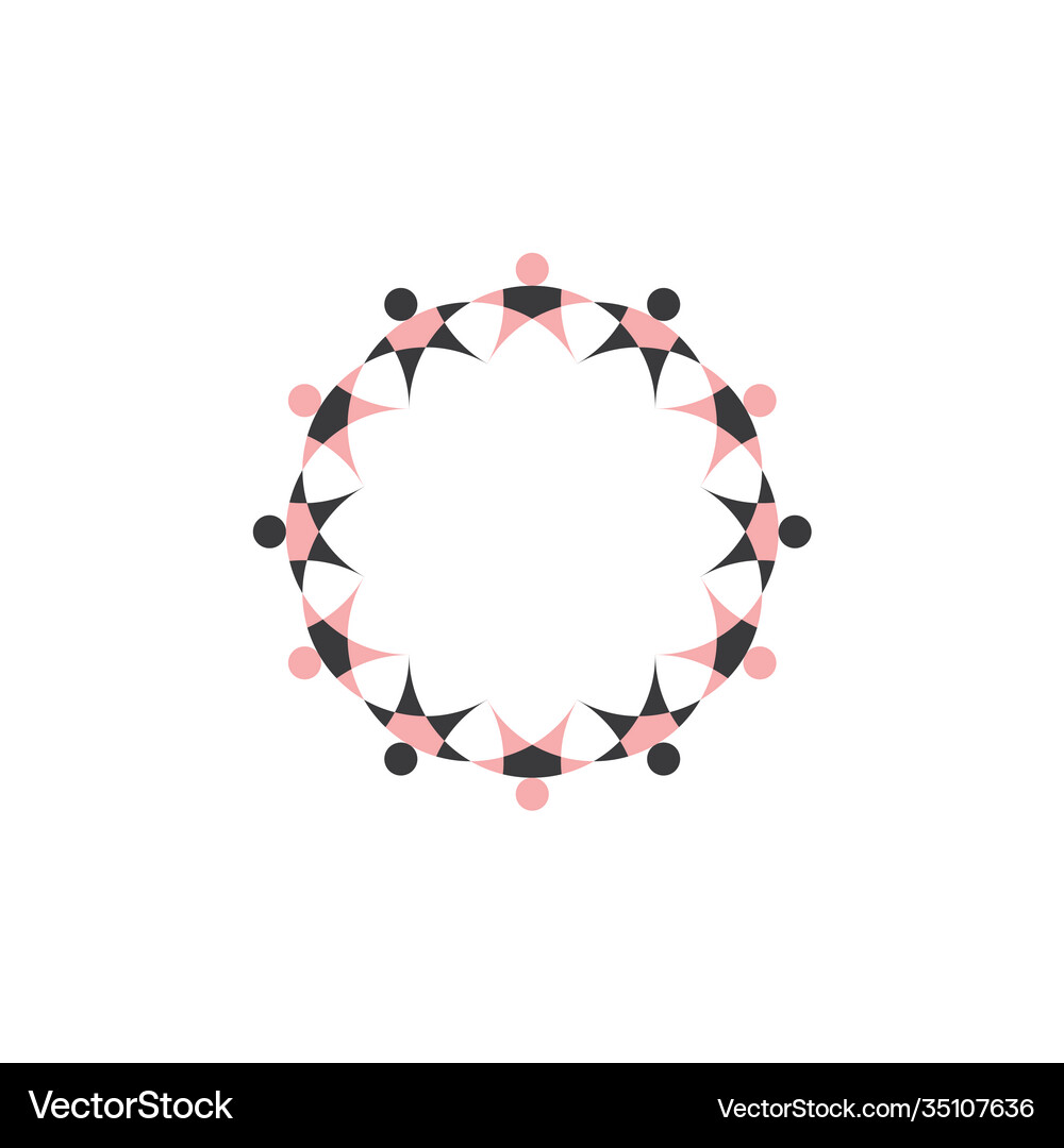 People in circle logo symbol sign Royalty Free Vector Image