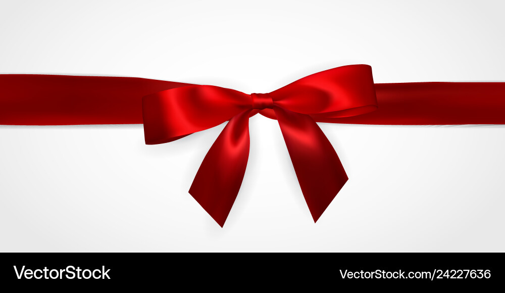 Realistic red bow with red ribbons isolated Vector Image
