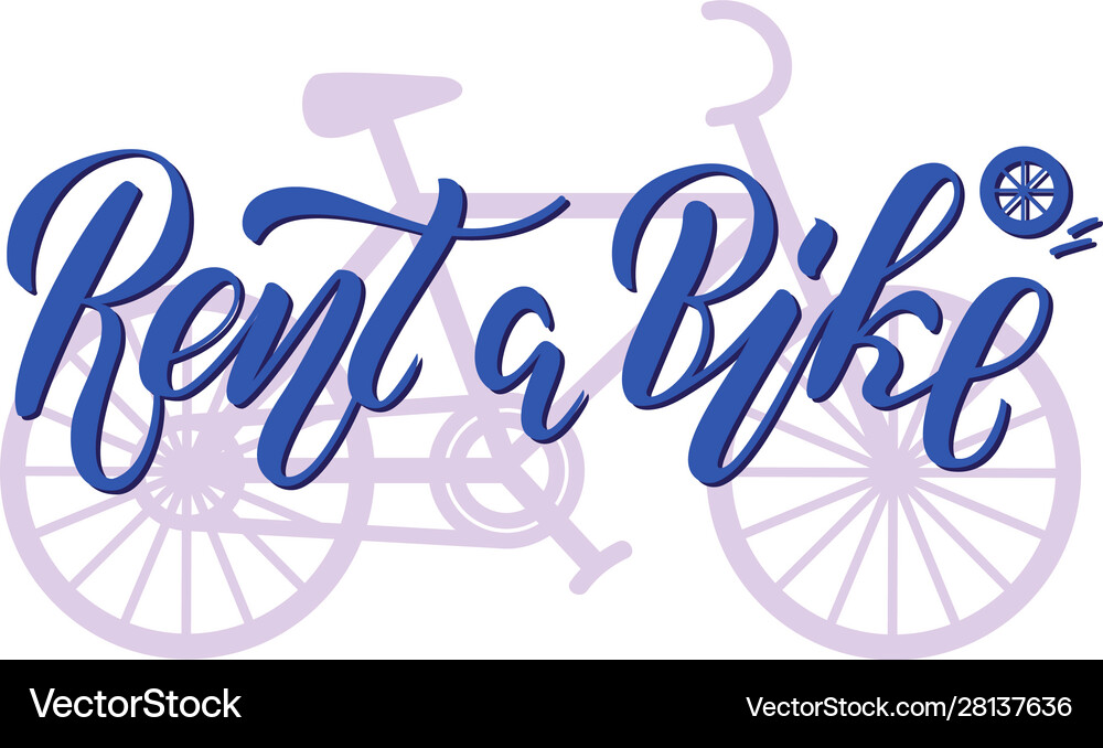 Rent a bike lettering Royalty Free Vector Image