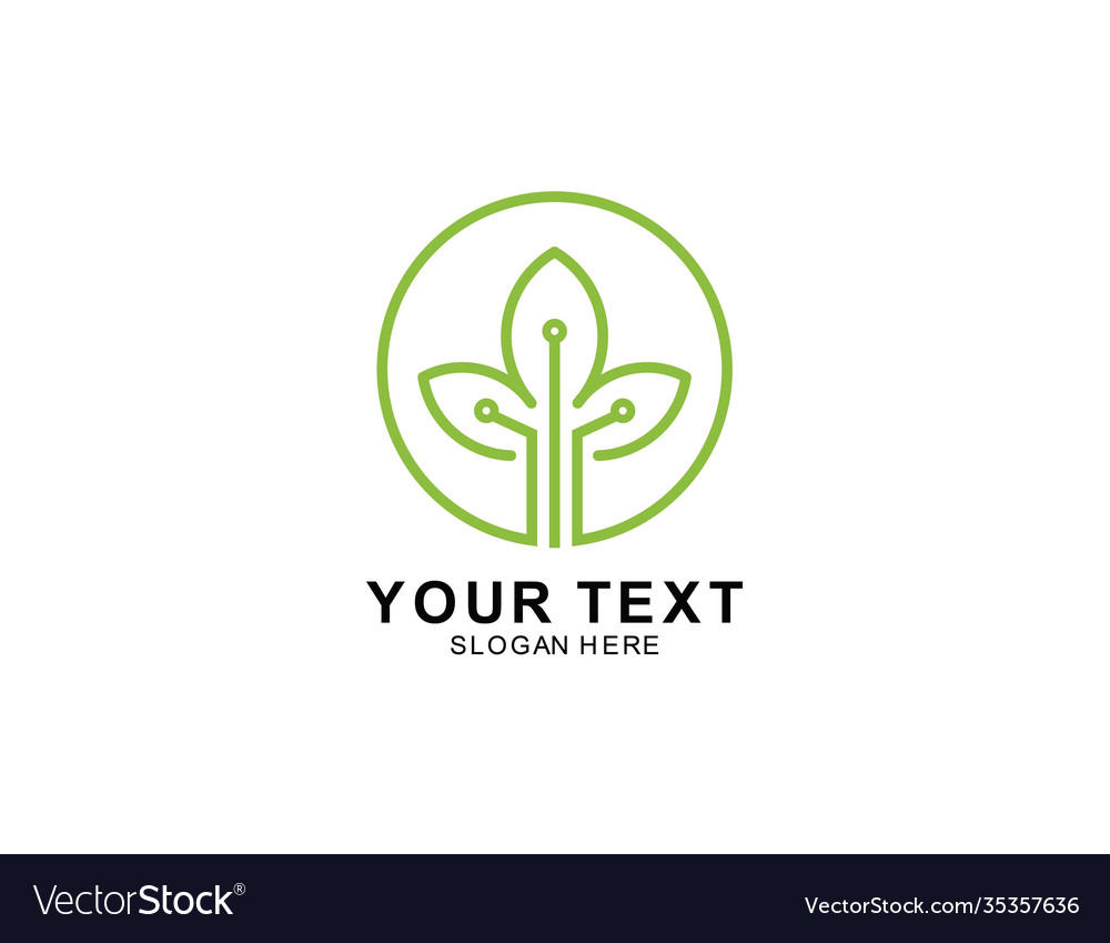 Tech tree logo icon symbol inspiration template Vector Image