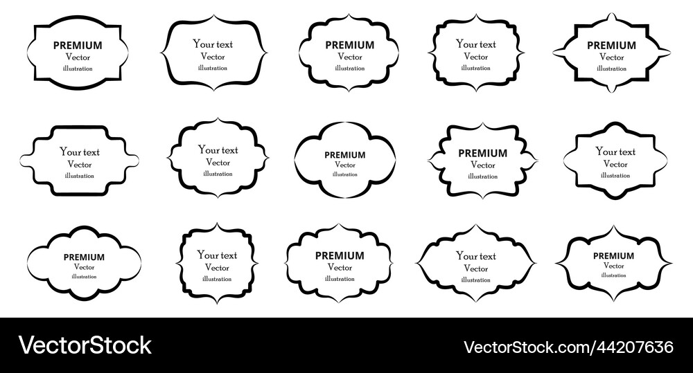 Vintage product label set outline frame various Vector Image