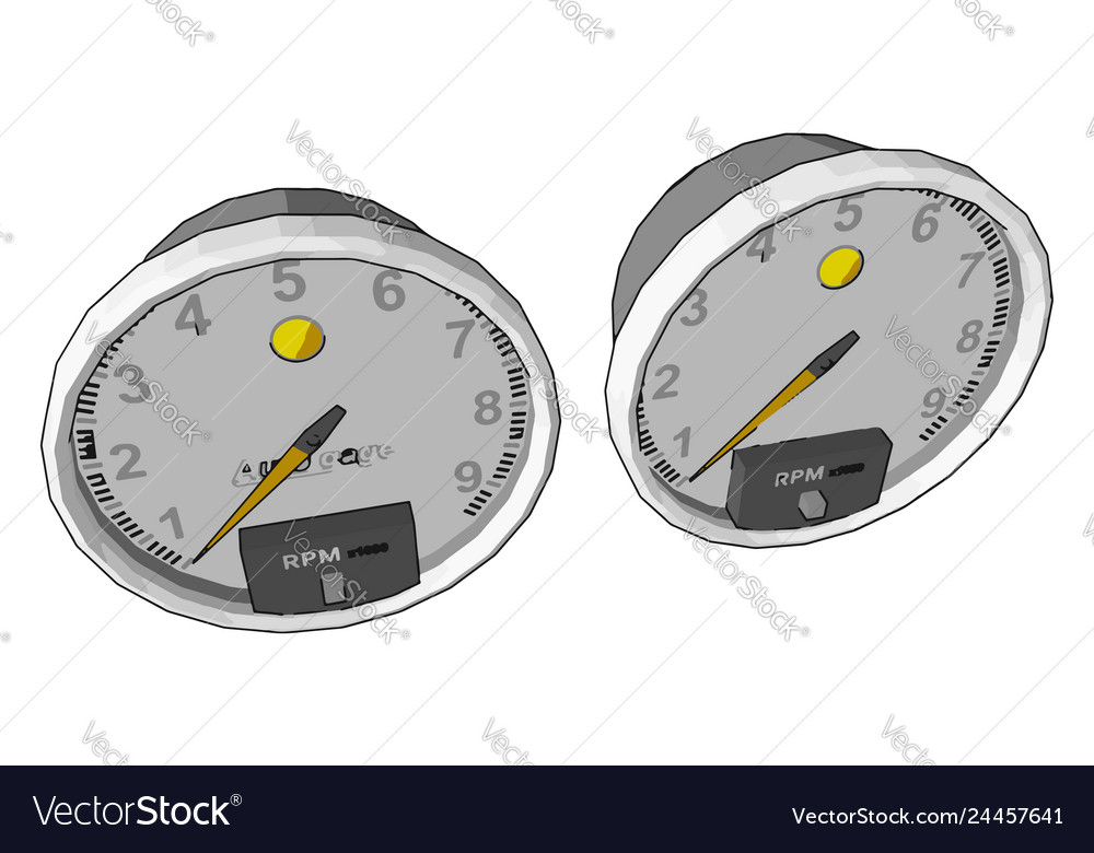 A tachometer object or color Royalty Free Vector Image