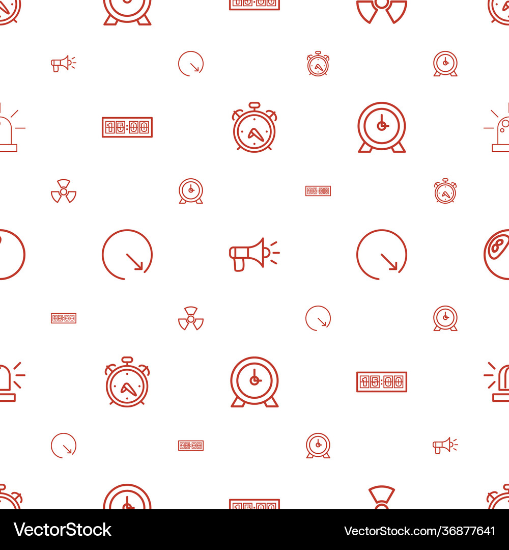 Alarm icons pattern seamless white background Vector Image