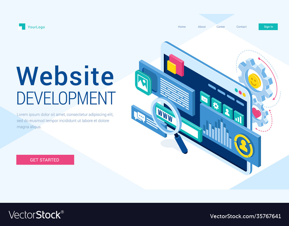 Banner website development Royalty Free Vector Image
