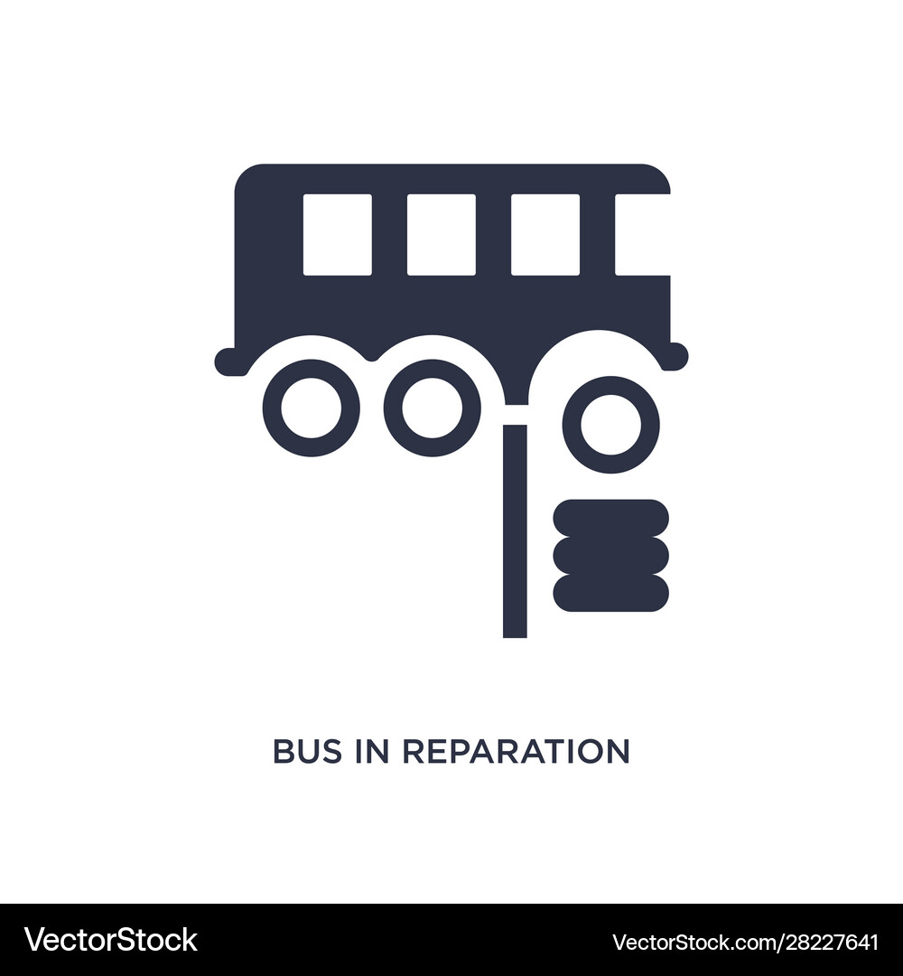 Bus in reparation icon on white background simple Vector Image