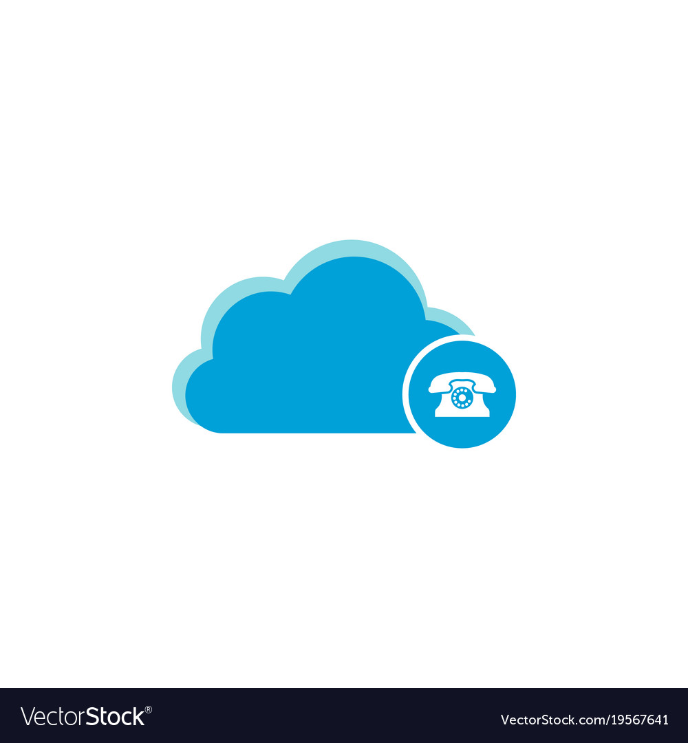 Cloud computing icon telephone Royalty Free Vector Image