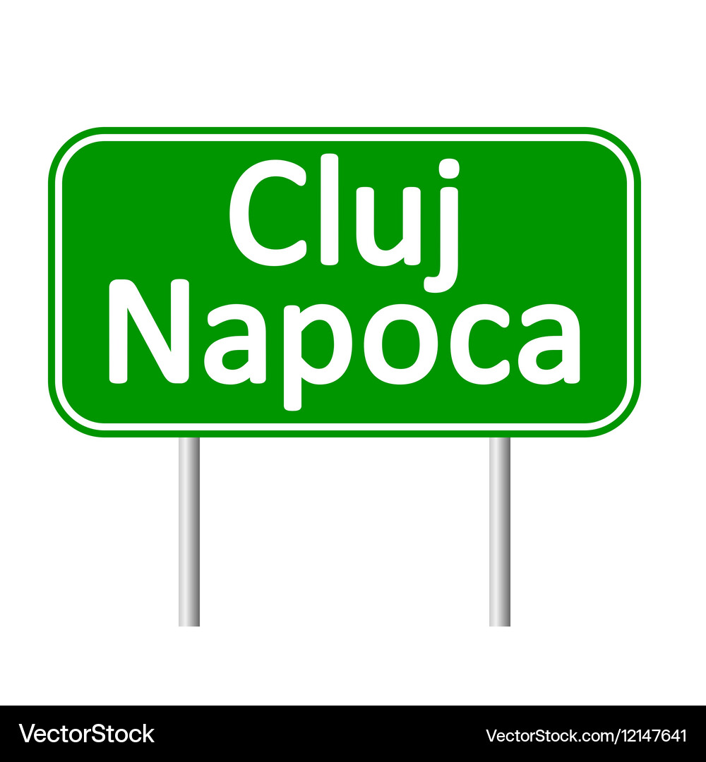 Cluj-napoca road sign Royalty Free Vector Image
