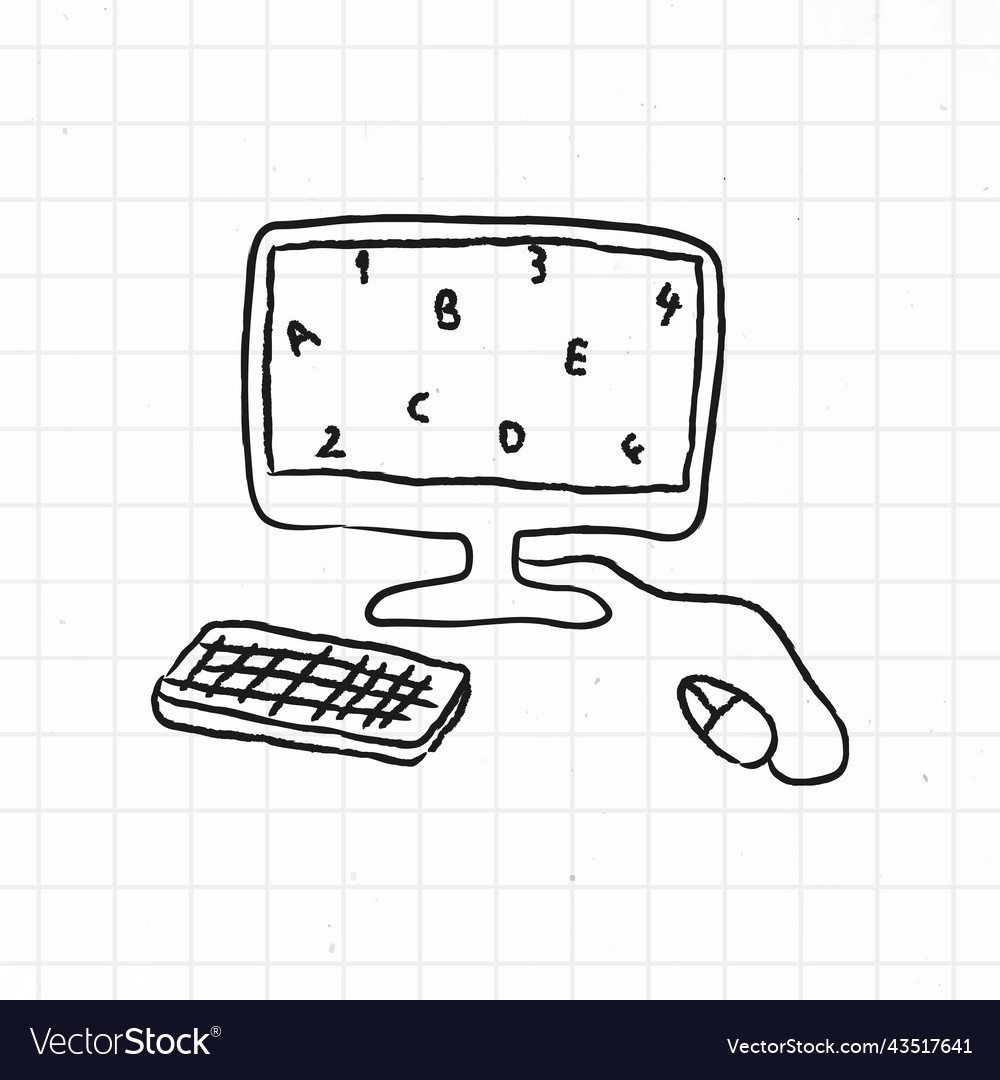 Computer doodle style Royalty Free Vector Image