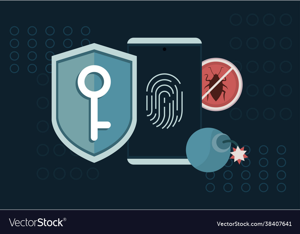 Cyber security technology Royalty Free Vector Image