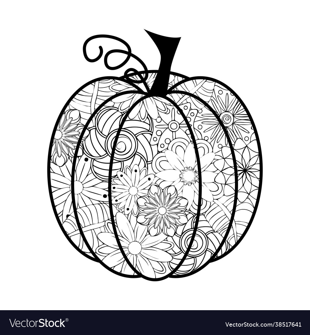 Doodle design halloween pumpkin Royalty Free Vector Image