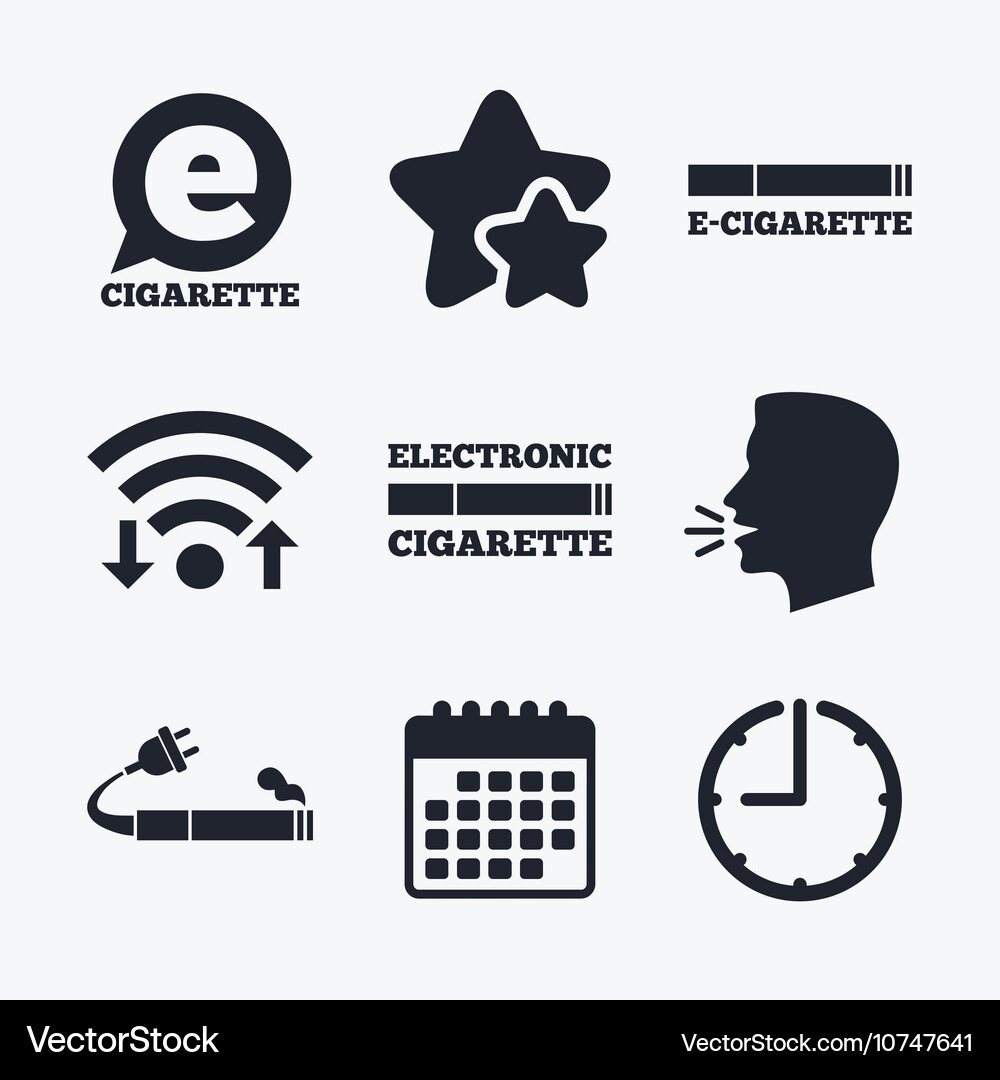 E-Cigarette signs Electronic smoking icons Vector Image