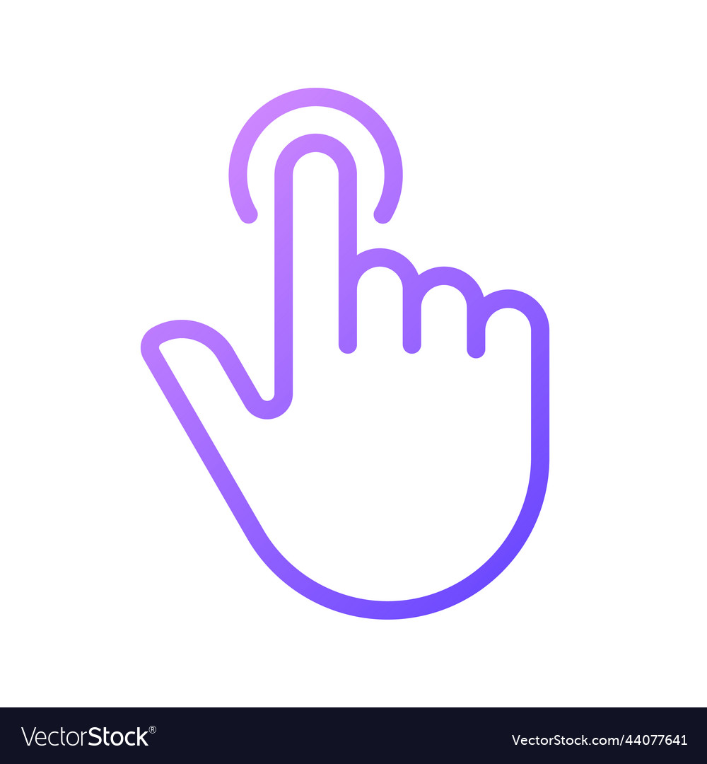 Finger touch gradient linear icon Royalty Free Vector Image Finger touch gradient linear icon Royalty Free Vector Image