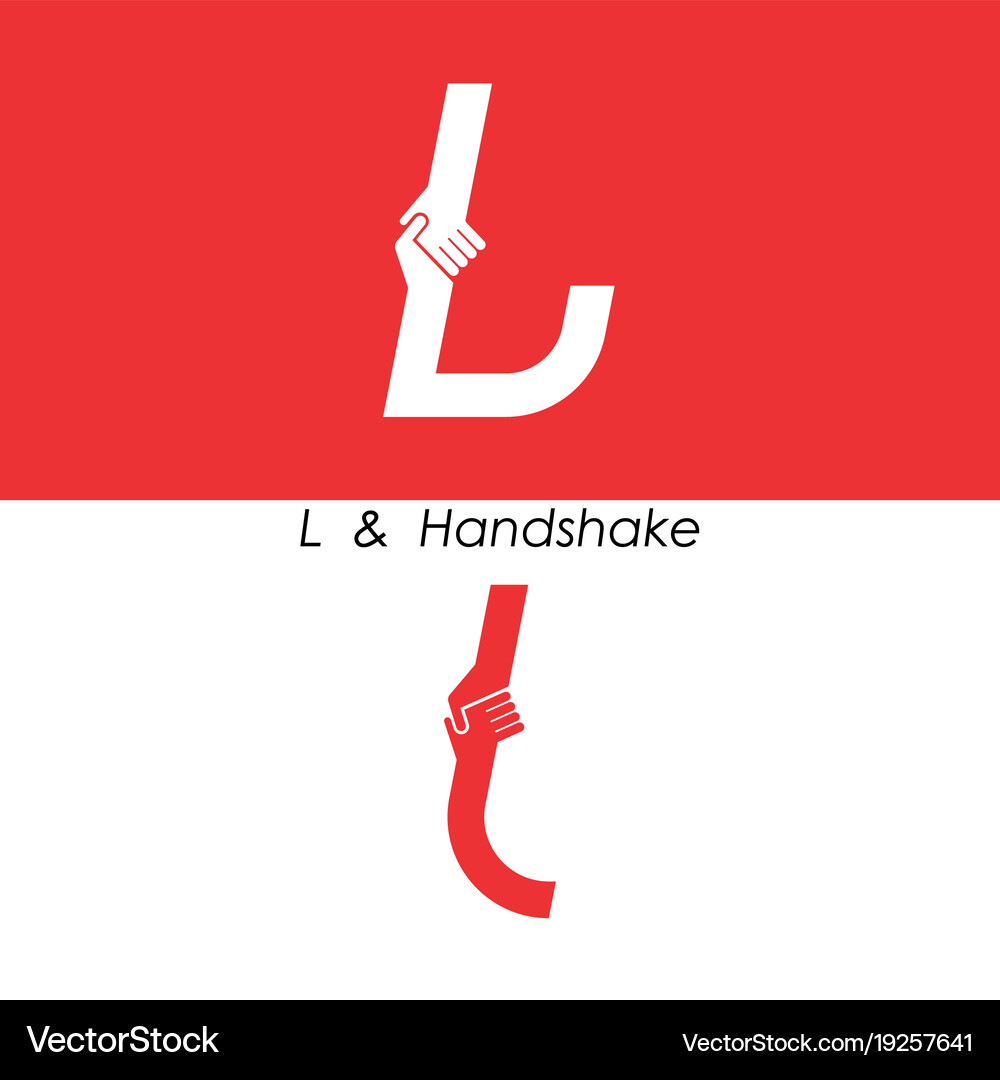 L - letter abstract icon amp hands logo design Vector Image