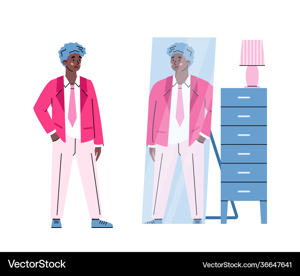 Not sure with his appearance man cartoon Vector Image