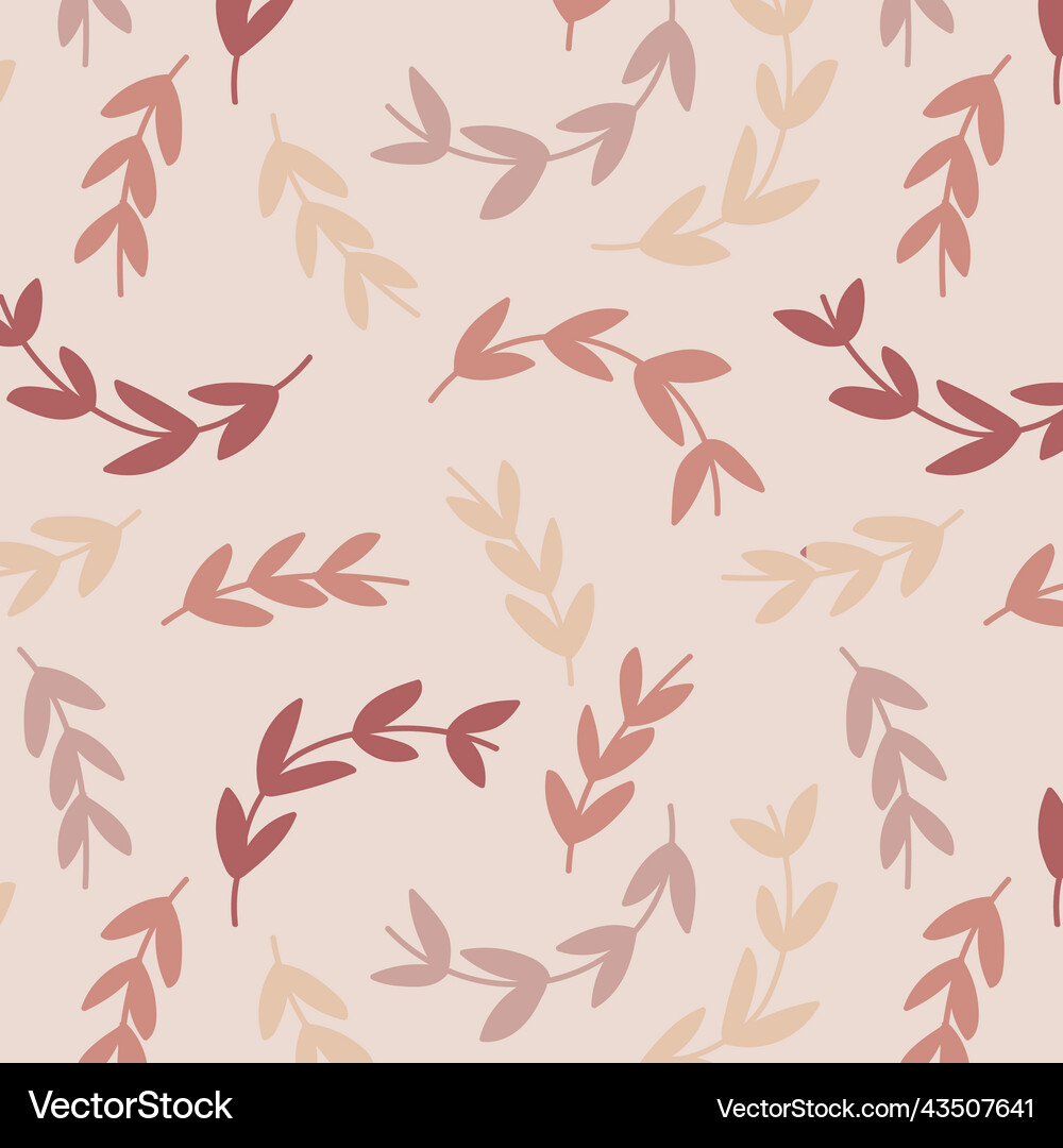 Pink seamless leaf patterned background Royalty Free Vector