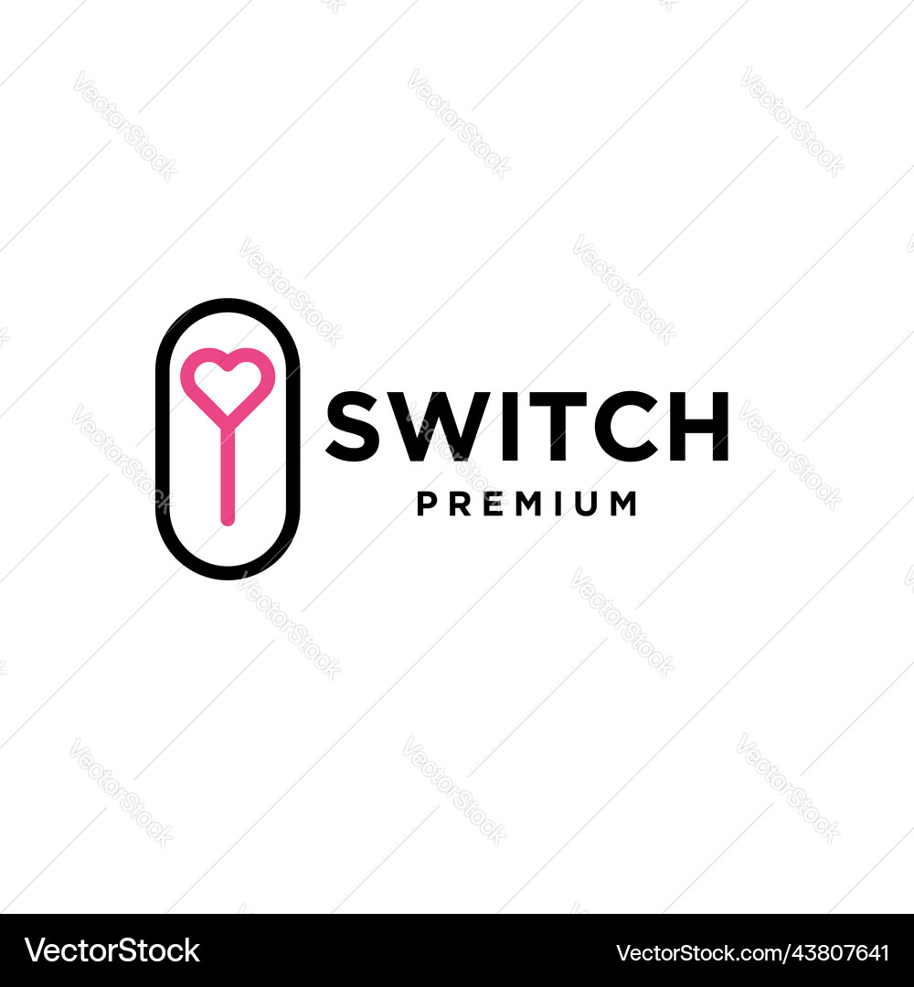 Power switch logo with love heart icon design Vector Image