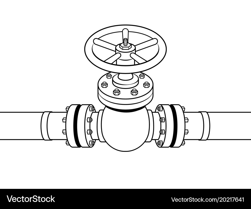Red and Yellow Gas Valve Royalty Free Vector Image