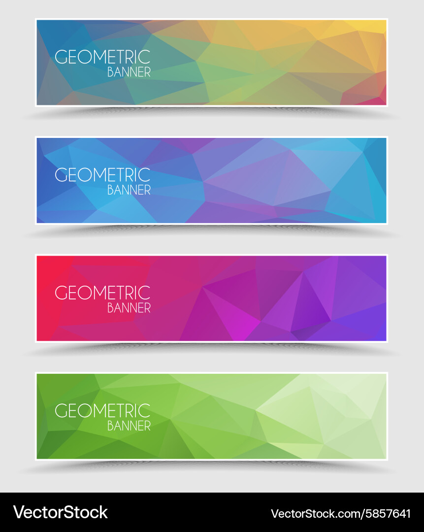 Set of geometric polygonal banner Royalty Free Vector Image