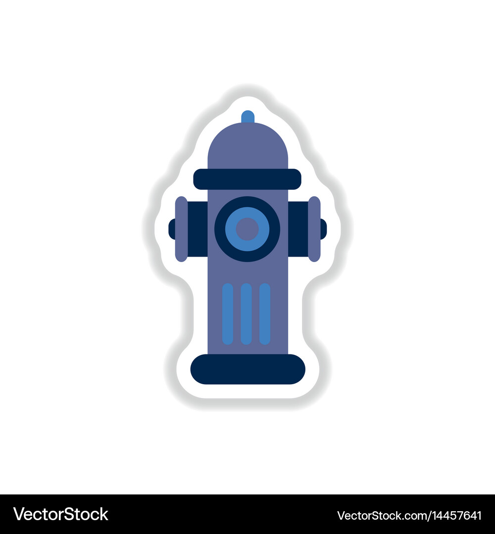 Street fire hydrant in paper sticker style Vector Image