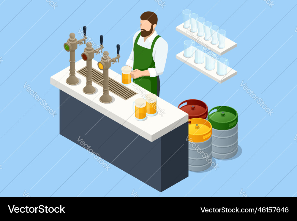 Beer bar counter interior of pub Royalty Free Vector Image