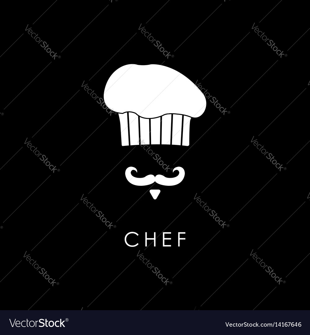 Chef with mustache and toque Royalty Free Vector Image