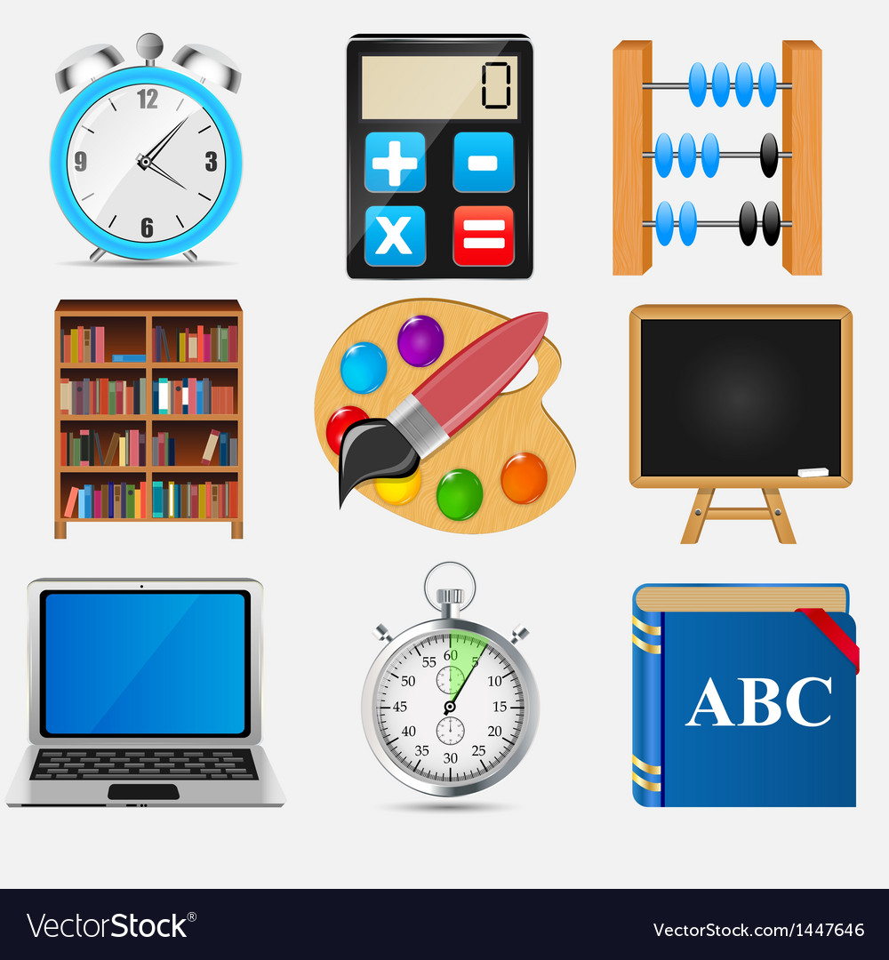 Different school icon set2 Royalty Free Vector Image