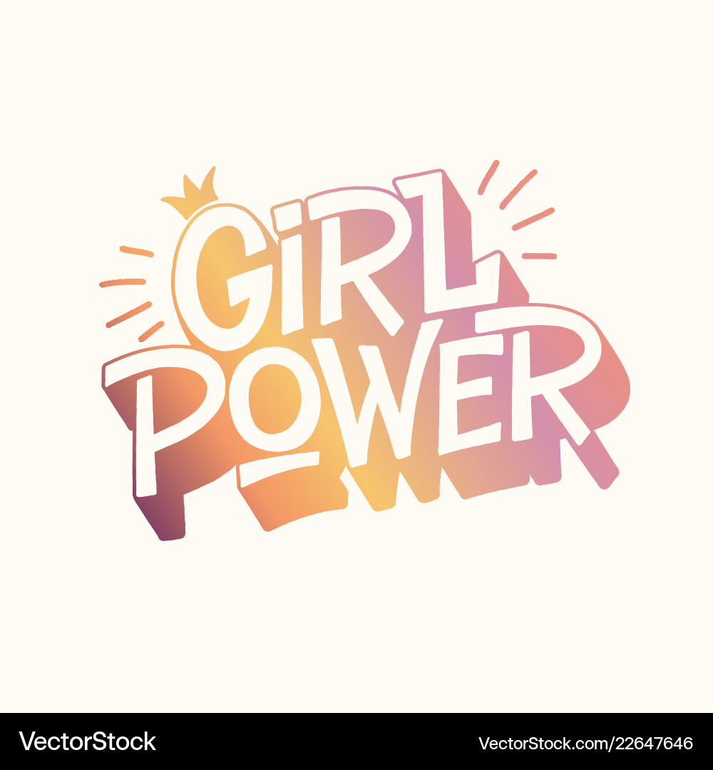 Hand lettering girl 02 Royalty Free Vector Image
