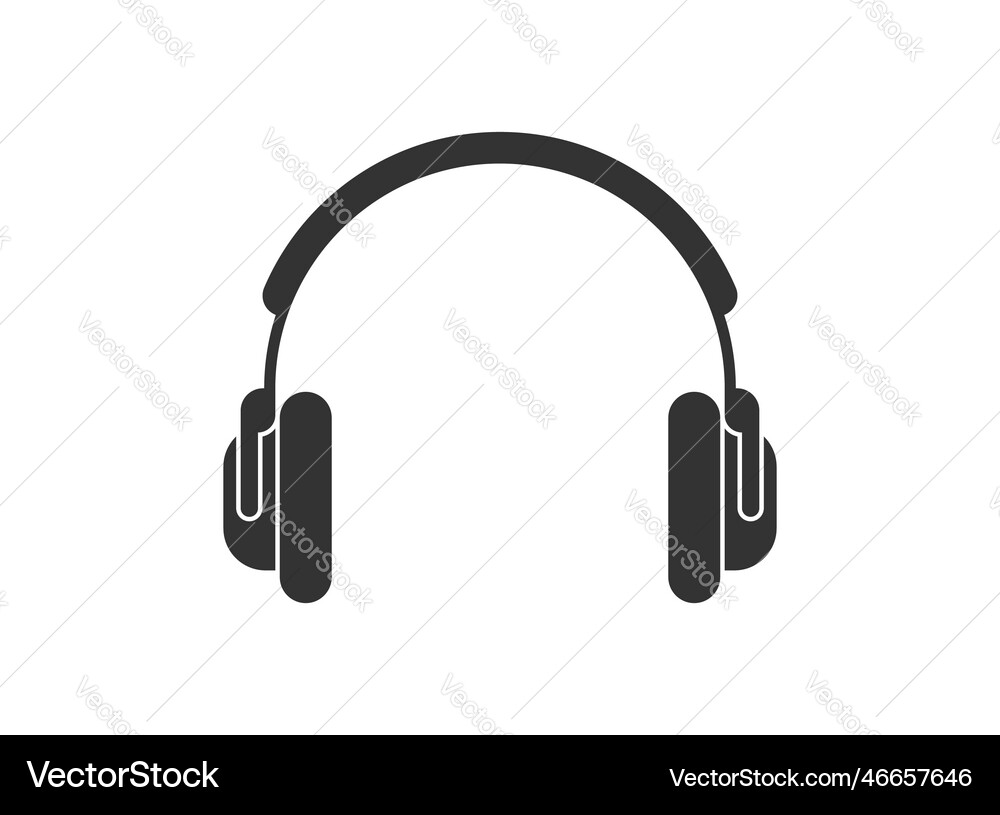 Headphone icon in flat style earphone on isolated Vector Image