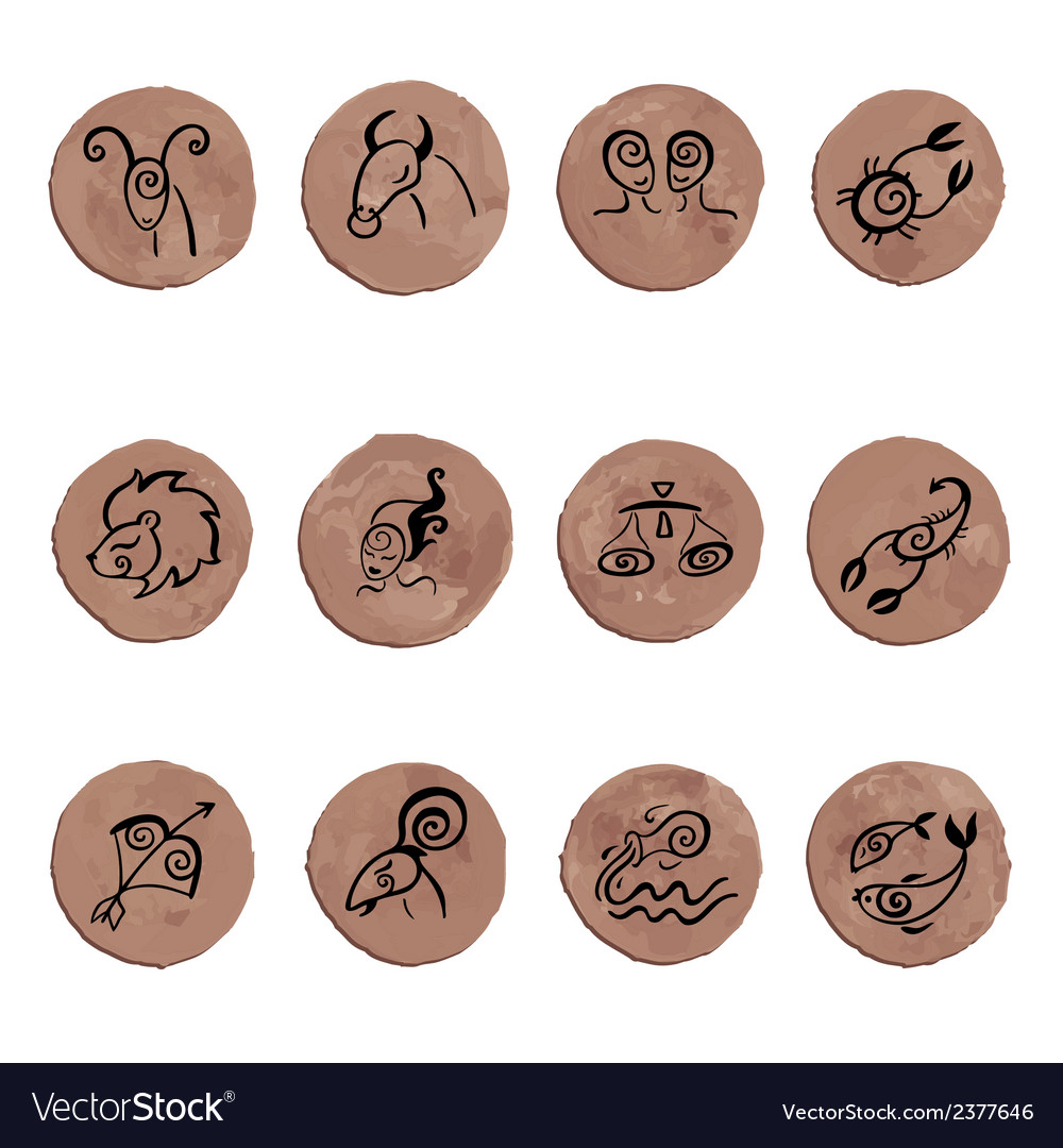 Horoscope Zodiac set Royalty Free Vector Image