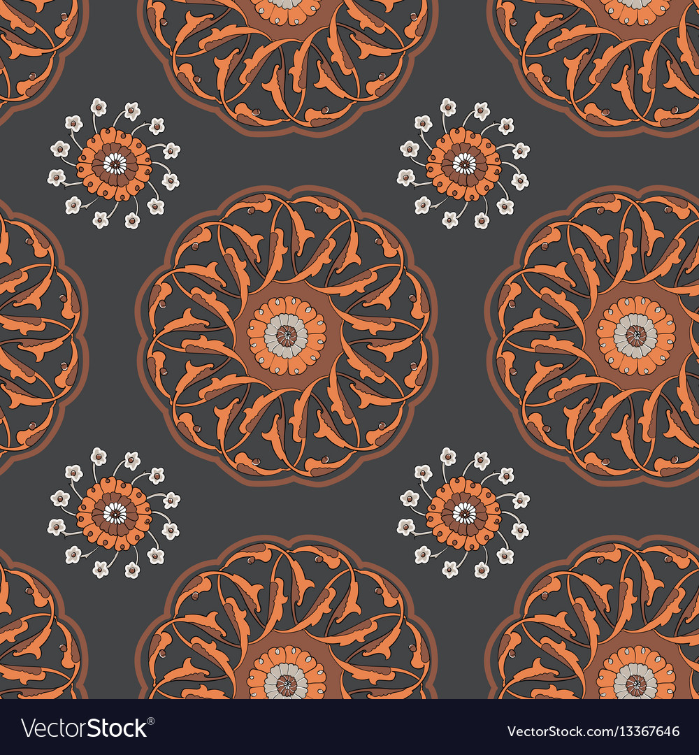 Iznik tile pattern Royalty Free Vector Image - VectorStock