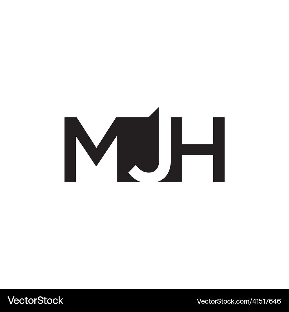 Mjh logo neagtive space design isolated on white Vector Image