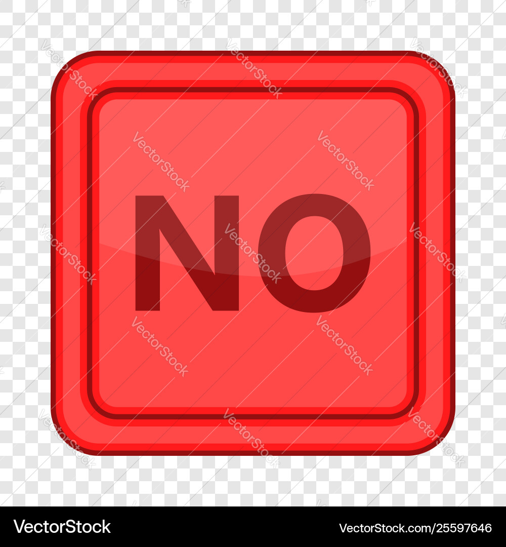No red square label icon cartoon style Royalty Free Vector