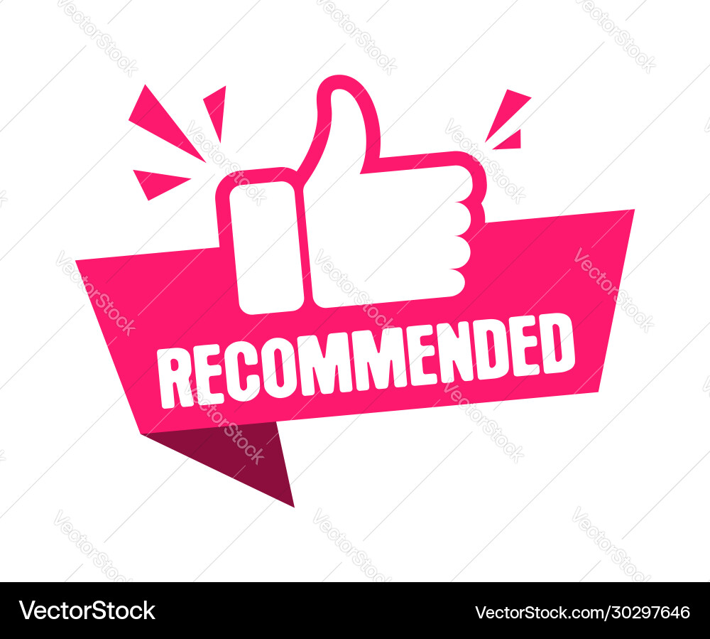 Recommended banner paper tag for recommend Vector Image