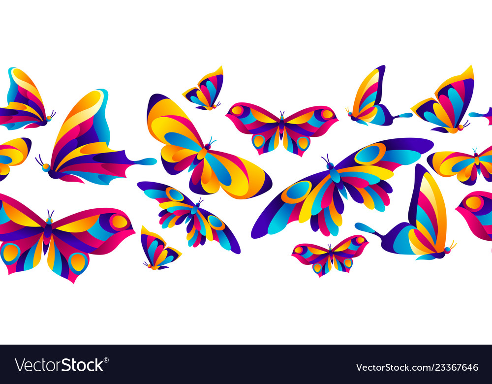 Seamless pattern with butterflies Royalty Free Vector Image