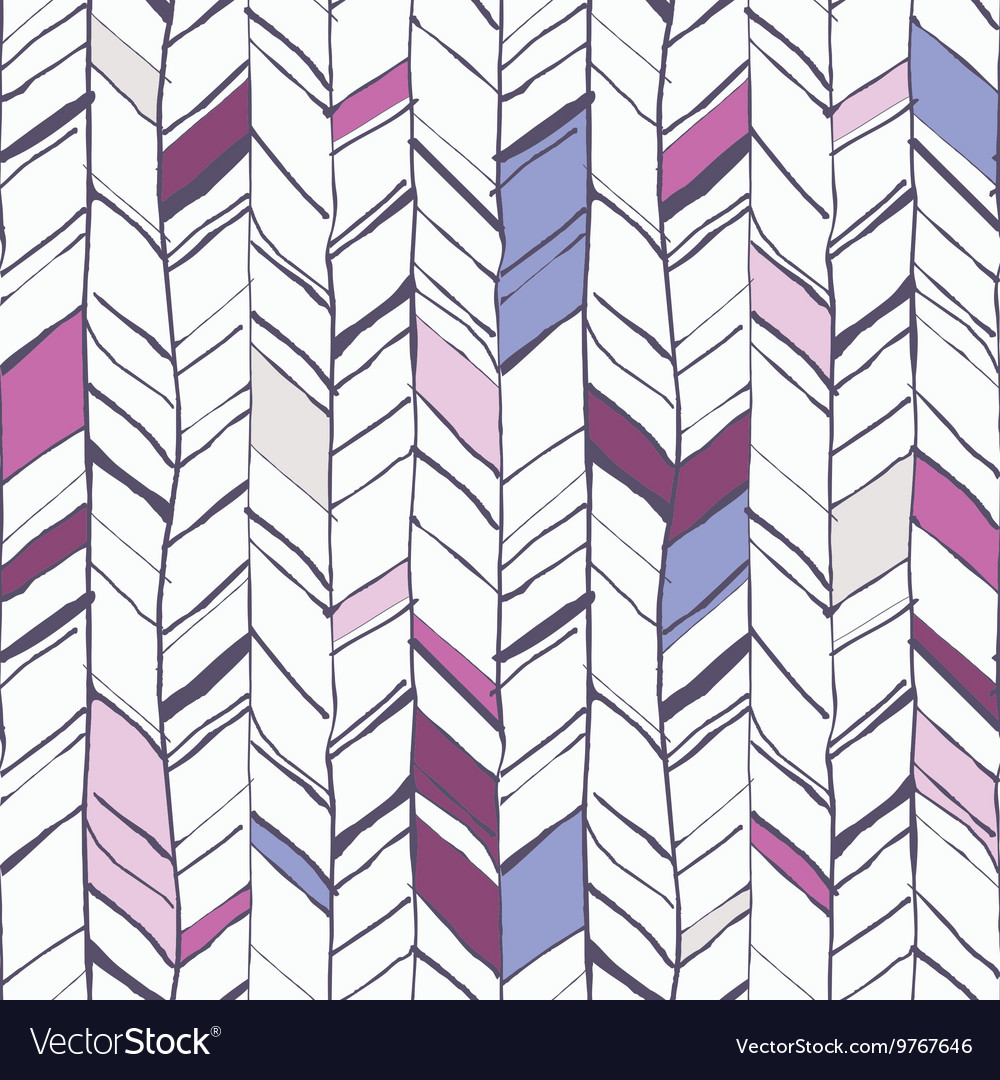 Sketchy herringbone seamless pattern Royalty Free Vector