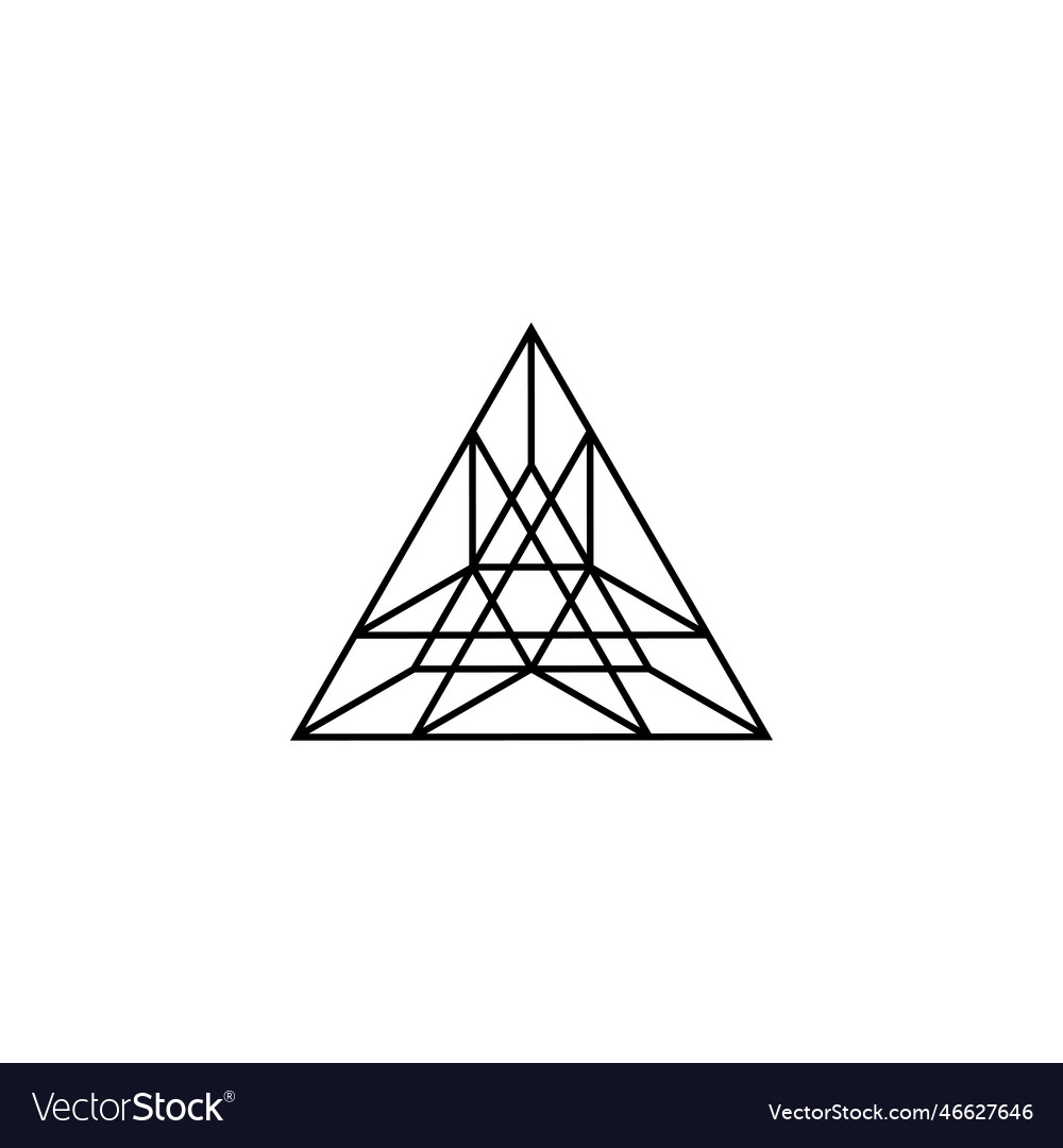Triangle structure line abstract logo Royalty Free Vector