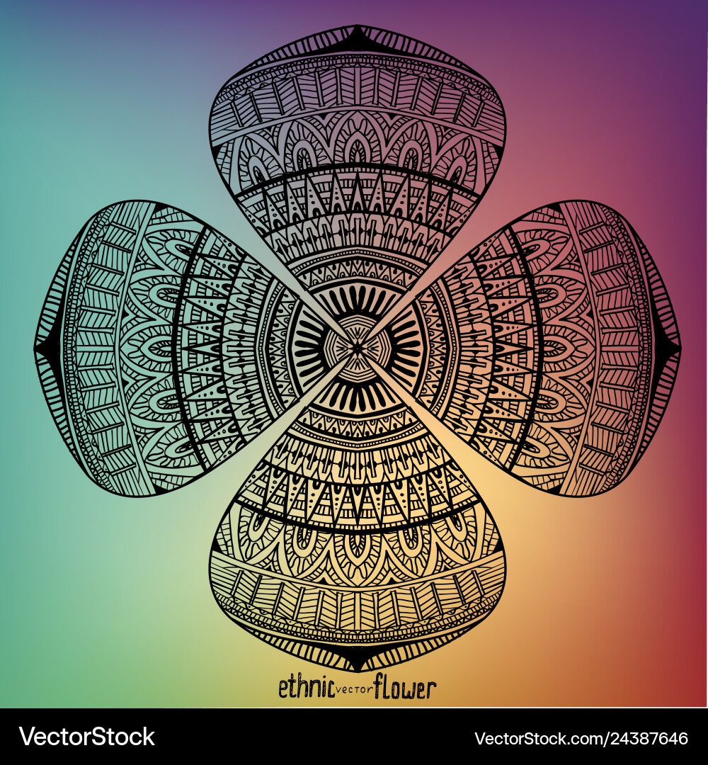 Tribal background with ethnic abstract hand drawn Vector Image