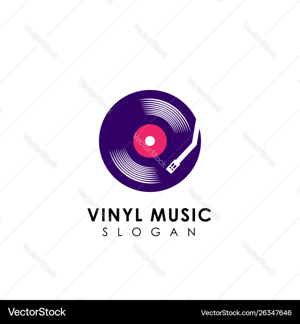 Vinyl disc icon design music logo Royalty Free Vector Image