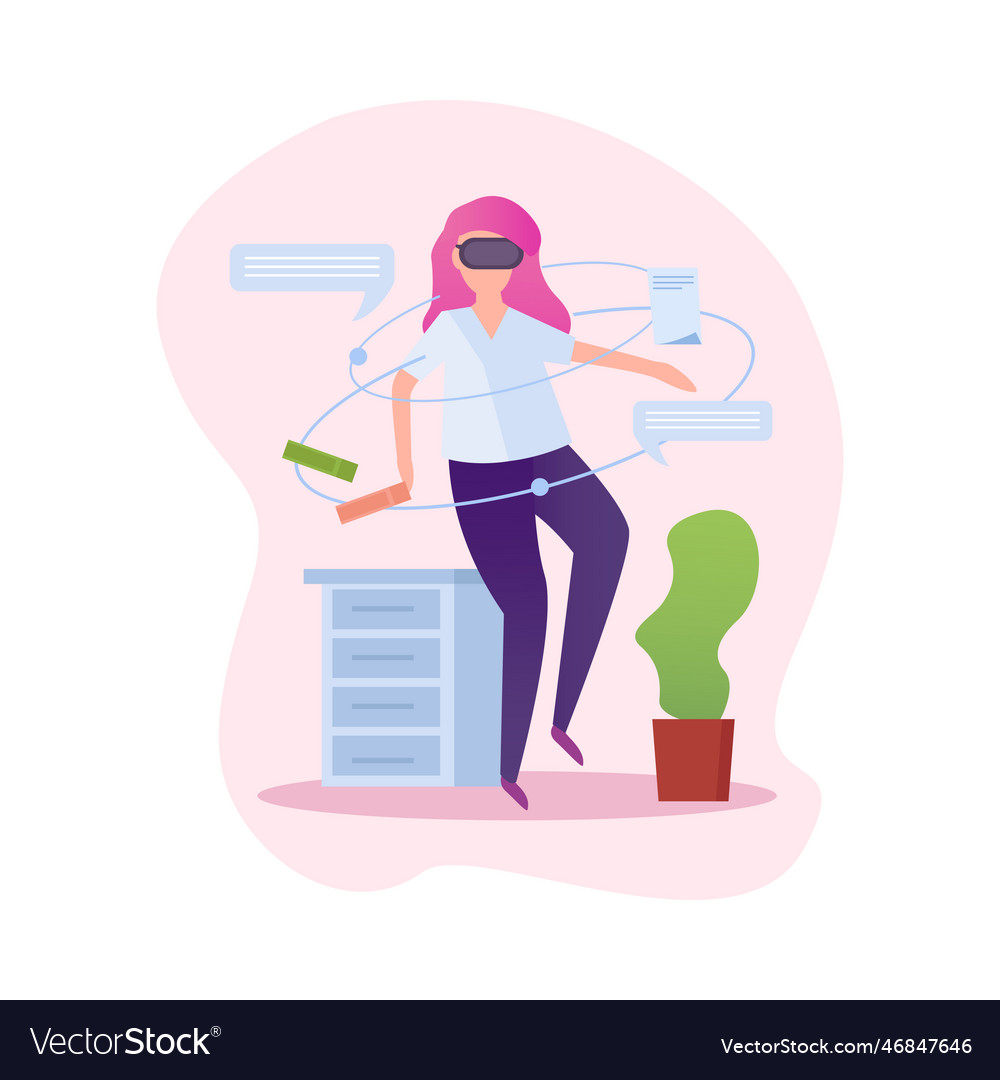Virtual reality flat Royalty Free Vector Image Virtual reality flat Royalty Free Vector Image