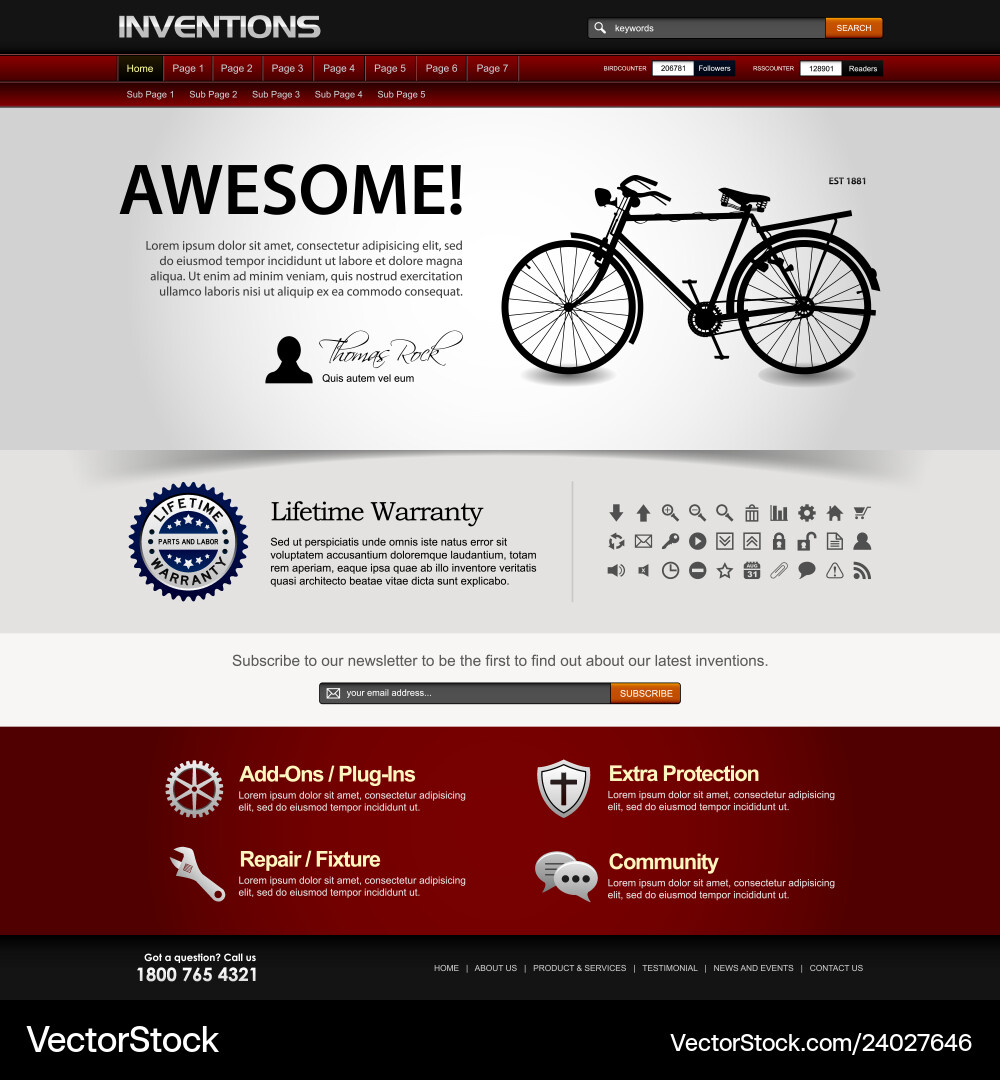 Web design website element template a web design Vector Image