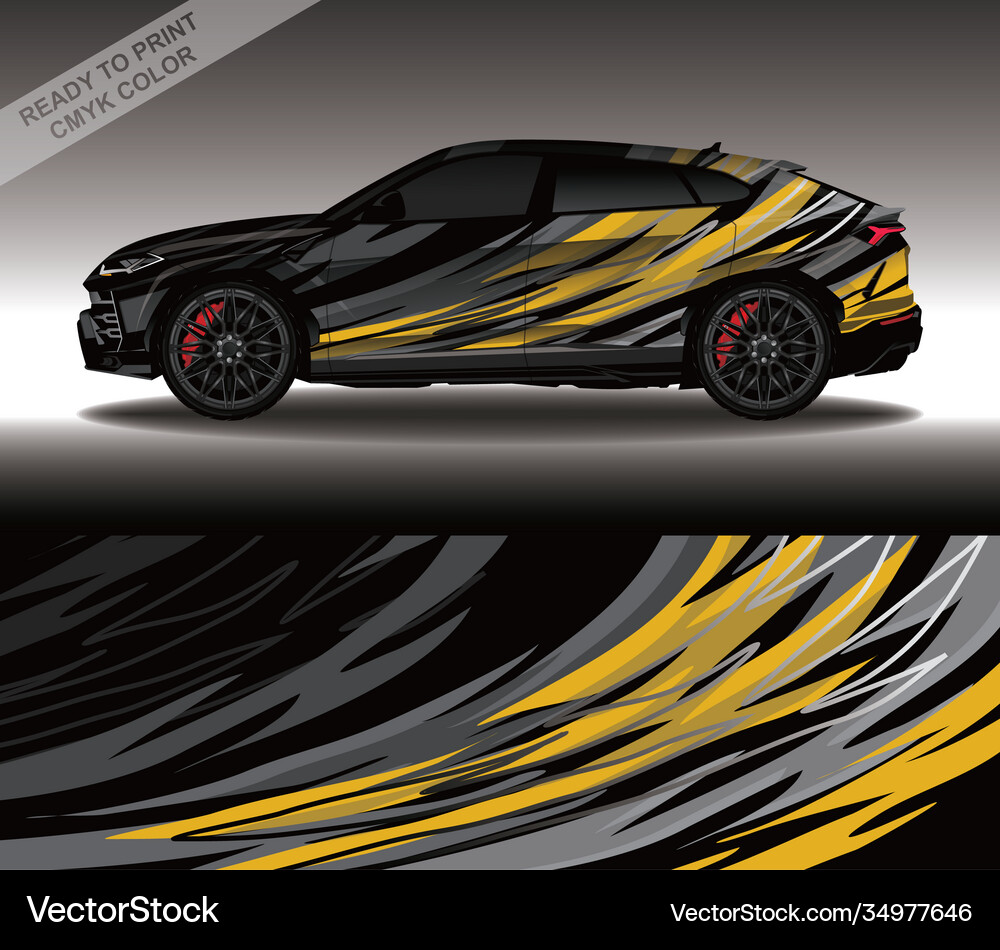Wrap car decal design custom livery race rally Vector Image