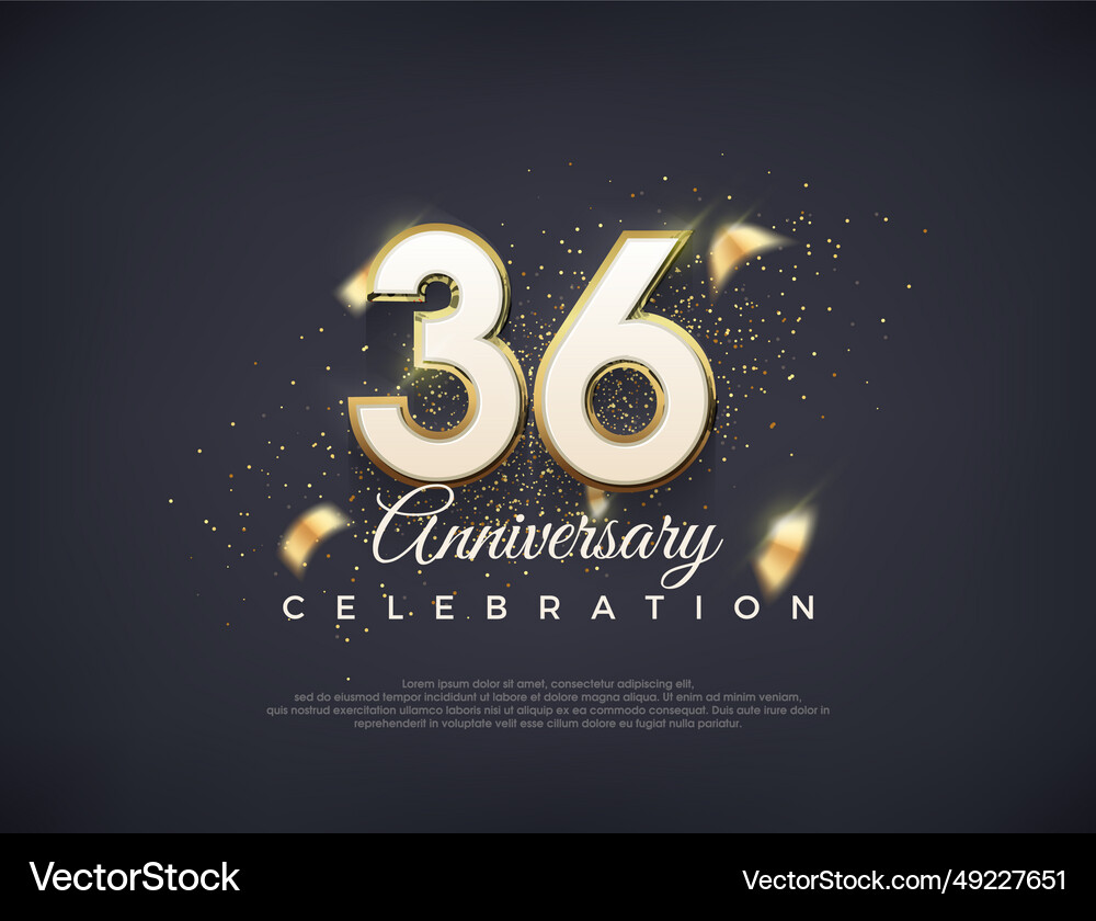 36th anniversary number with fancy numerals Vector Image